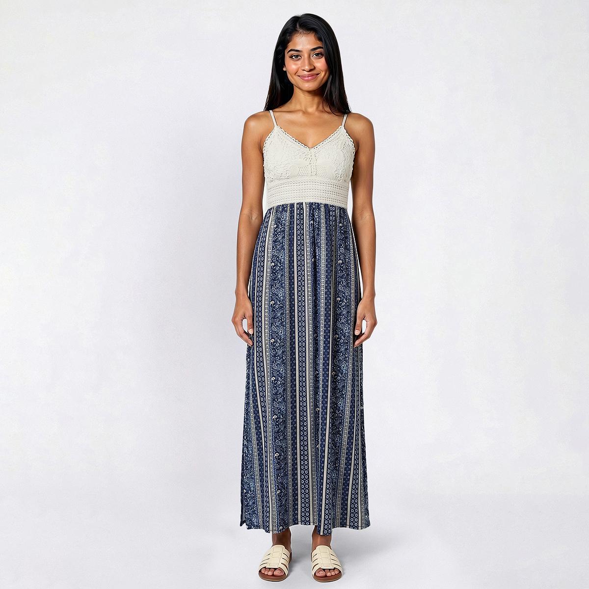Click here for Juniors Derek Heart Crochet Lace Maxi Dress - Indi... prices